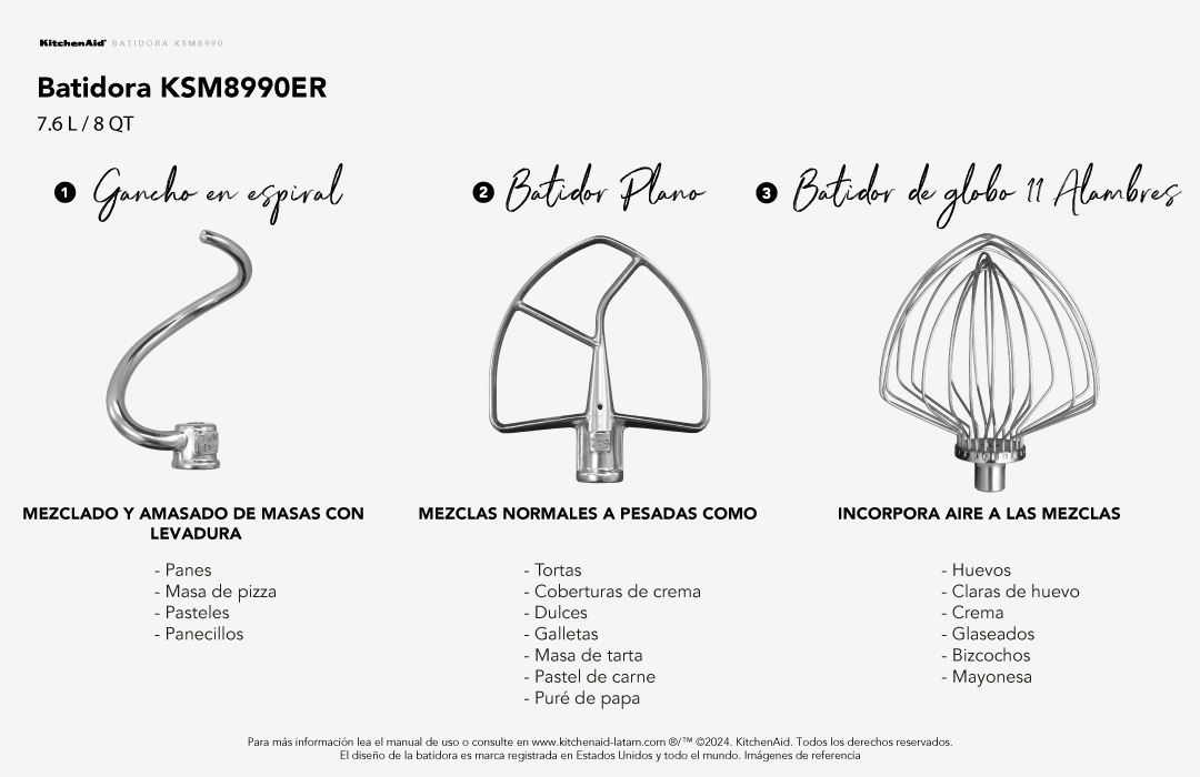 Batidora de Pedestal KitchenAid Comercial 7.6 lt Plata Oscuro 10 Velocidades 500W KITCHENAID ...