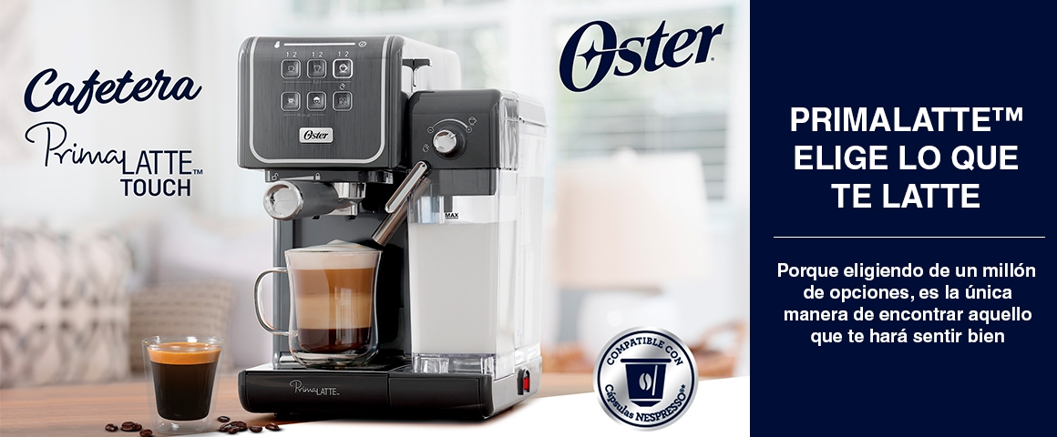 Cafetera Prima Latte Oster Automatica 19 Bares BVSTEM6801M-053 | Tottus Perú