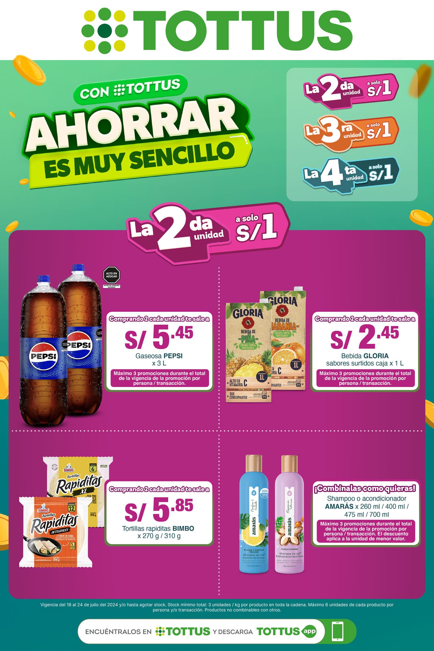 Campaña Tottus a S/1 del 18 al 24 de julio | Tottus Perú